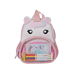 Crayola Neoprene Unicorn Mini Backpack for Girls & Toddlers with Crayola Markers & Notepad, 10 inch, Pink