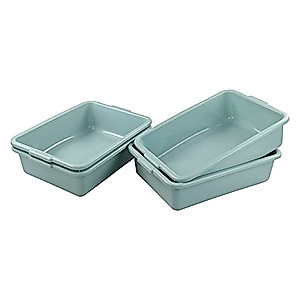 Xyskin 4 Packs Plastic Rectangle Utility Bus Box, Commercial Totes Tubs, 13 L
