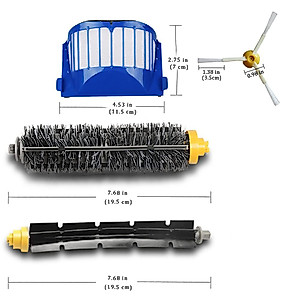 Replacement Parts for iRobot Roomba 600 Series 694 692 690 680 660 665 651 650 614 & 500 Series 595 585 564,Includ Side Brush, Bristle Brush and Flexible Beater Brush, Filter and Screw, Cleaning Tool