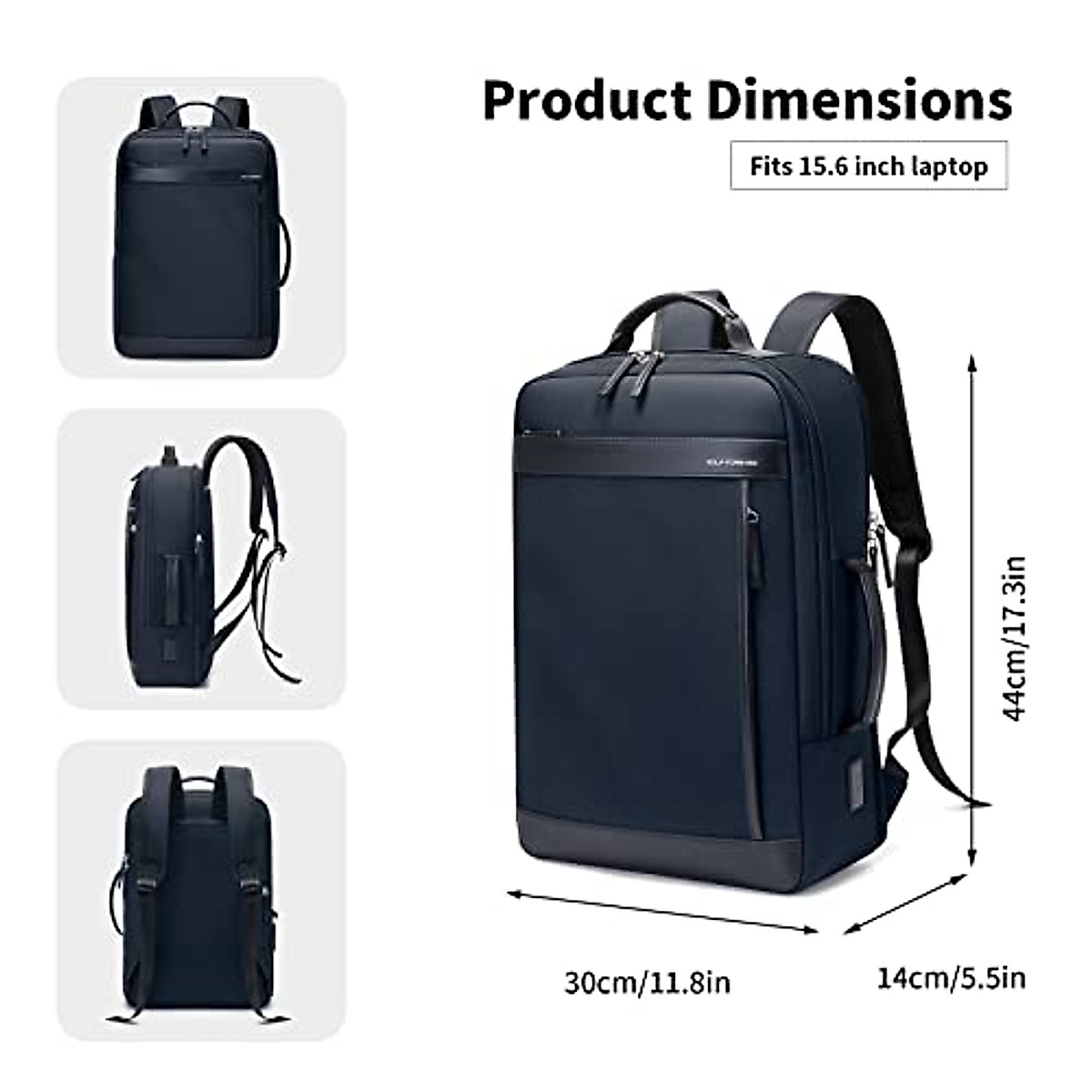 GOLF FOREVER Laptop Backpack Anti Theft Travel Backpack for Men with USB Charging Business Water Resistant College Bookbag Fits 15.6 Inch Notebook (Dark Blue, 15.6 Inch)