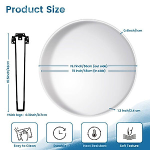 Large Resin Tray Molds, MYKASEN 19 Inch Round Epoxy Resin Table Mold with 3Pcs Table Legs, Thick Silicone Tray Molds for Charcuterie Board River Table Resin Casting DIY Art Home Decor