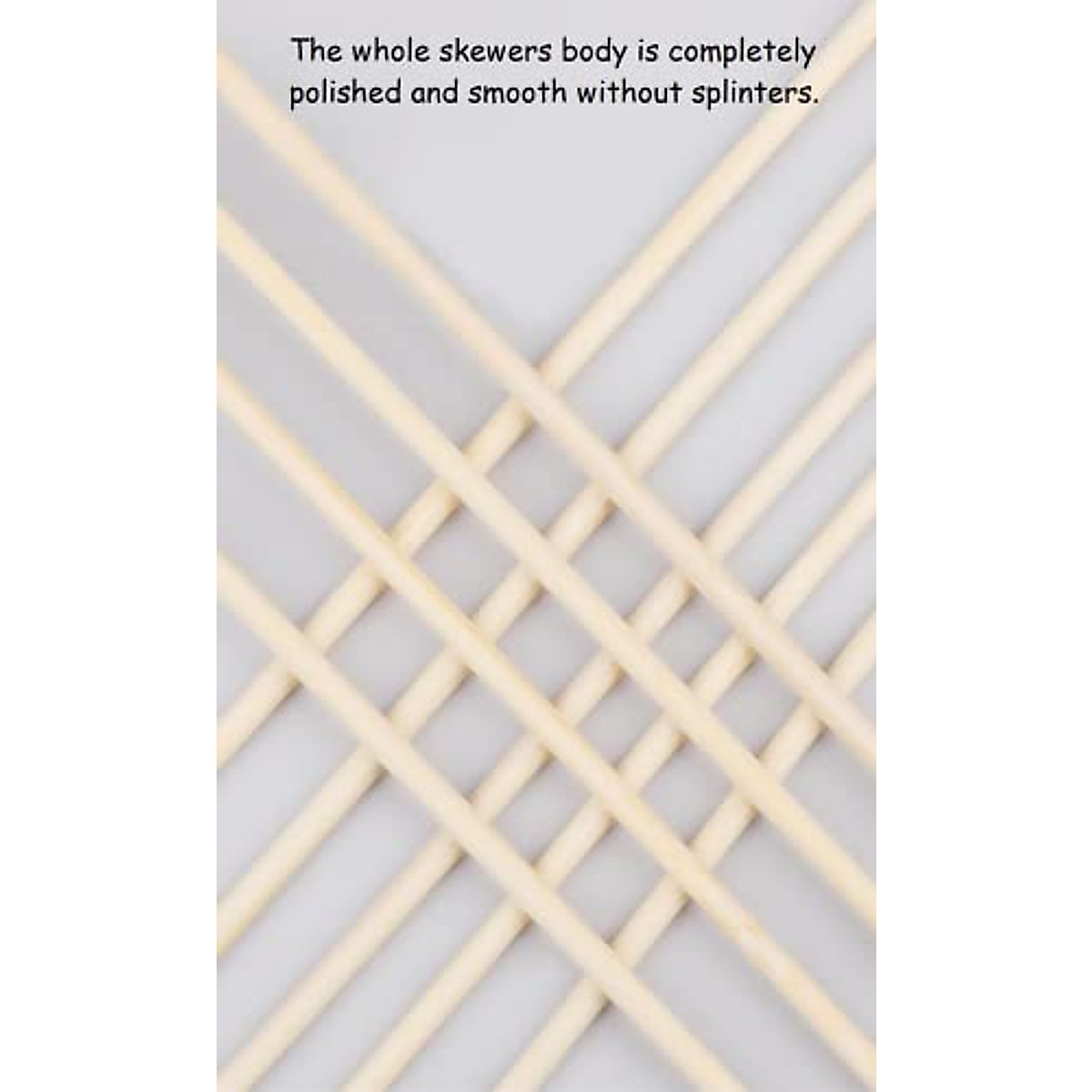 Natural Bamboo Skewers-200 pcs/pack-Φ=0.16 inch (4 mm)-L=12 Inch (300 mm) for BBQ, Appetiser Fruit, Cocktail, Kabob, Kebabs, Marshmallow, Grilling, Barbecue, Kitchen, Crafting, DIY Miniature