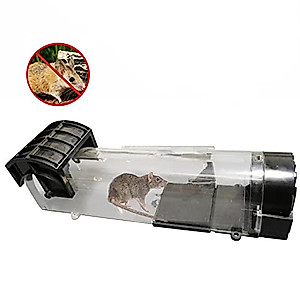 CIICD 2 Packs 12" Rat Traps,Mouse Catcher,Transparent Plastic Reusable Autolock Door Mice Trap