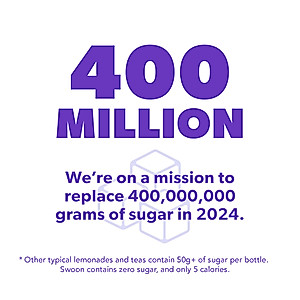 Swoon Peach Tea - Sugar Free Fruit Tea, Low Carb, Paleo-Friendly, Gluten Free Iced Tea - Flavored Tea Keto Drinks Made with Organic Black Tea and Sweetened by Monk Fruit and Stevia (Pack of 12)