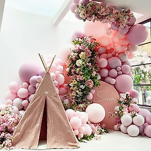 Purple Pink Balloon Double Stuffed Lavender Balloon Garland Latex Pastel Light Pink Lilac Balloons Arch Kit for Bridal Baby Shower Wedding Birthday Butterfly Fairy Flower Theme Party Decoration