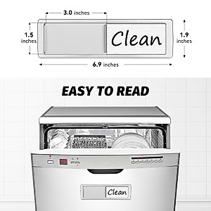Dishwasher Magnet Clean Dirty Sign Shutter Only Changes When You Push It Non-Scratching Strong Magnet or 3M Adhesive Options Indicator Tells Whether Dishes are Clean or Dirty (Tiles White/Black)