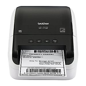 Brother QL-1100 Wide Format Thermal Label Printer - USB Connectivity, 4" Wide, 300 x 300 dpi, 69 Labels Per Minute Professional Monochrome Postage and Barcode Printer Cbmoun
