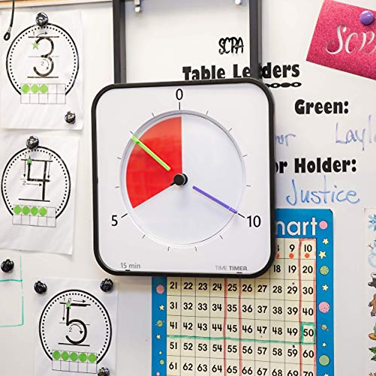 TIME TIMER MAX - Extra-Large 17" Visual Analog Timer, 8-Duration Settings, Interchangeable Faces, Optional Alert, No Loud Ticking - for Kids Classroom Homeschooling and Teacher Tool (Black)