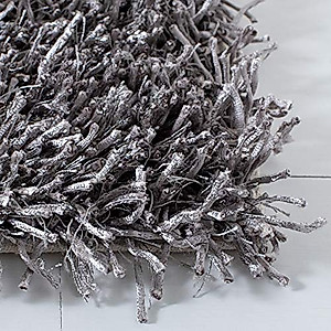 SAFAVIEH New Orleans Shag Collection Area Rug - 8'6" x 12', Grey & Grey, Handmade, 1.6-inch Thick Ideal for High Traffic Areas in Living Room, Bedroom (SG531-8080)