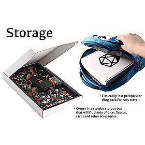 Forged Dice Co. Dice Tray 14" - Reversible Dice Rolling Mat - Compatible with Board Games and Tabletop RPGs Like Dungeons and Dragons Pathfinder Roleplaying Games - Red Dragon Eye