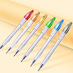 Wanmbo Gel Pens Ink Pens 6pcs Fine Point Rolling Ball Gel Pens Black Ink Smooth Writing and Stylus Pens for Touch Screens (Multicolor2)