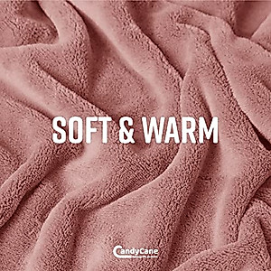 CANDY CANE Premium Wearable Blanket 70"x50" with Three Holes - Super Soft, Lightweight, Microplush, Cozy and Functional Throw Blanket for Adult, Women and Men (Sunset Pink)