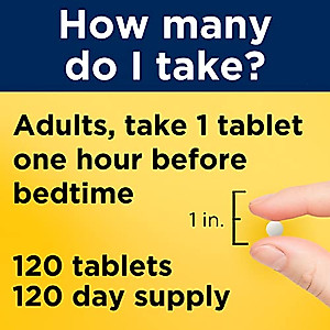 Nature Made Melatonin 3mg Tablets, 100% Drug Free Sleep Aid for Adults, 120 Tablets, 120 Day Supply