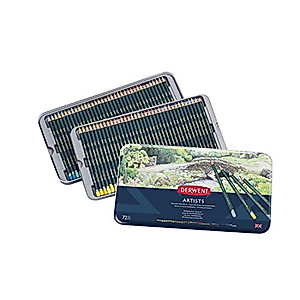 Derwent Artists Colored Pencils, 4mm Core, Metal Tin, 72 Count (32097)