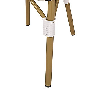 Christopher Knight Home Anastasia Outdoor French Bistro Chair (Set of 2), Black + White + Bamboo Print Finish