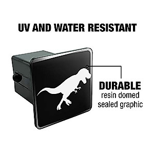 Dinosaur Tyrannosaurus Rex Black White Tow Trailer Hitch Cover Plug Insert 2"