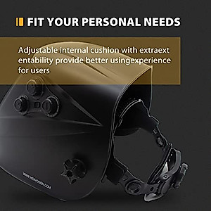 HZXVOGEN Auto Darkening Welding Helmet - 3.94”×3.82” Large Viewing Welding Hood True Color Solar/Battery Powered Welder Mask, 4 Arc Sensor Wide Adjustable Shade DIN 5-9/9-13 for SMAW, MIG, TIG, GTAW