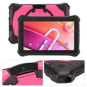 Zopsc 7in Kids Tablet for Android10 2.4G 5G WiFi IPS Smart Tablet GPS Support 500W 800W 4GB 32GB MT6592 Octa Core 5000mAh 1960 1080. (Pink)