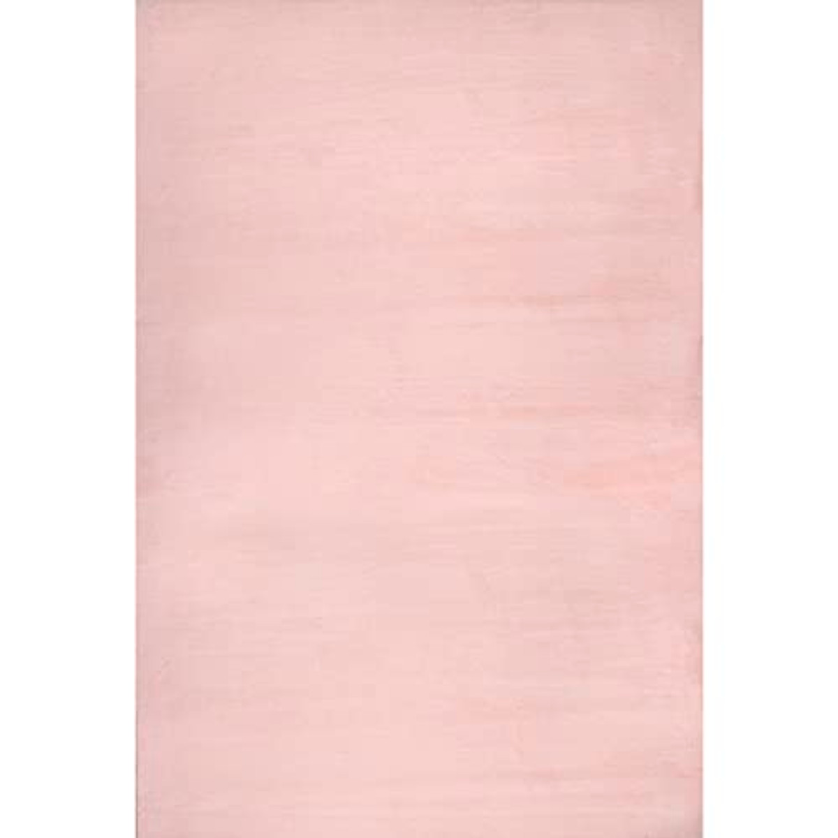 nuLOOM Faux Rabbit Soft Solid Shag Area Rug, 5' x 7' 6", Pink
