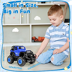 FUUY Blue RC Cars 1:32 Remote Control Car for Toddlers Kid Car Play Road Monster Truck, Off Road RC Trucks with Storage Case Cool Cars for Boys 2-6 Birthdays Gifts