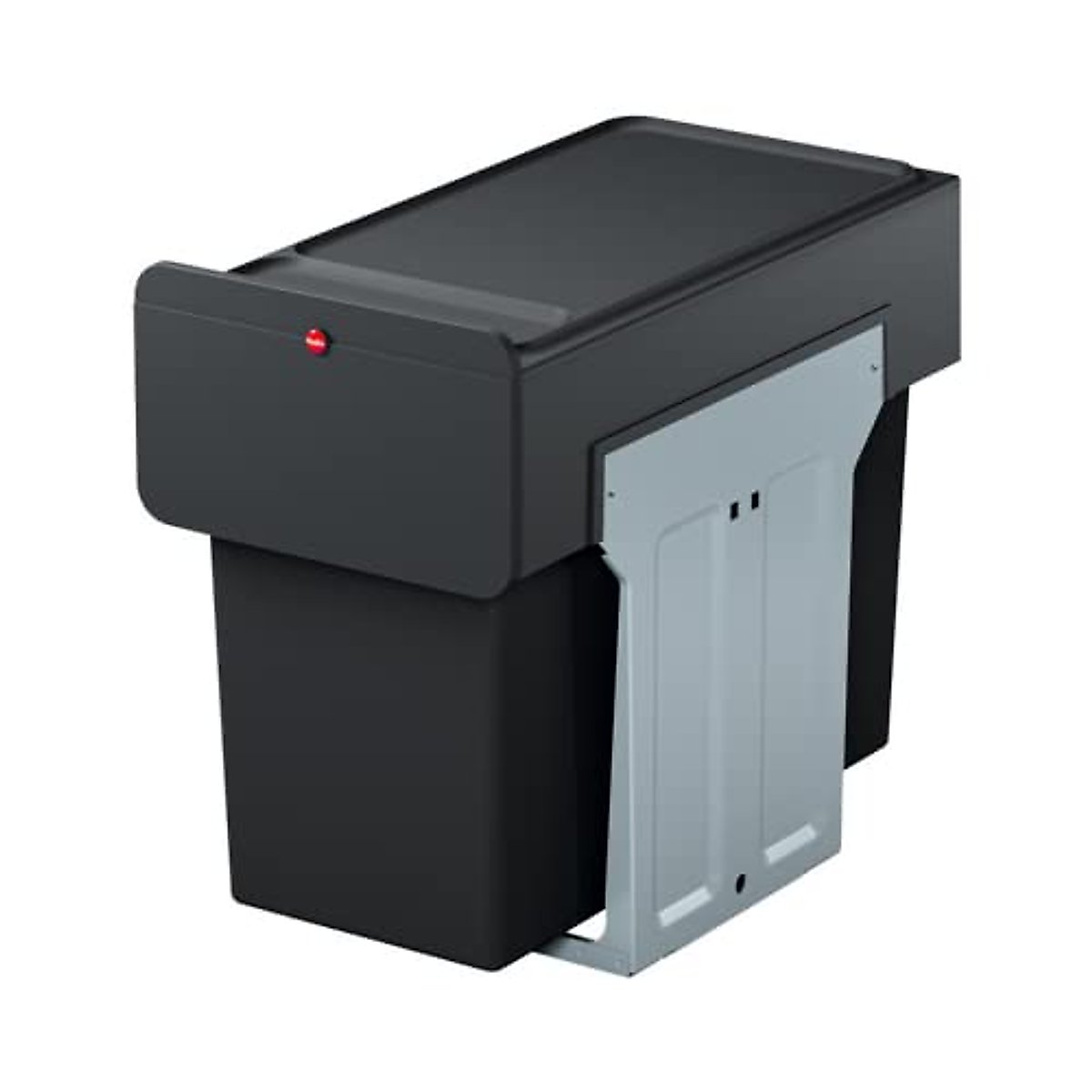 Hailo Ecoline Design L | Built-in Pull-Out Waste Separation System | 2 x 14 L / 2 x 3.7 gal Recycling Trash can (Black) | Removable Bins Made from 100% Recycled Plastic
