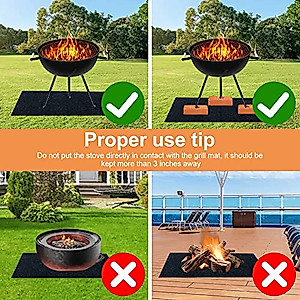 48" Fire Pit Mats for Under Fire Pit,Grill Mats for Outdoor Grill Deck Patio Protector,Flame Retardant & Heat Insulation BBQ Mat for Under BBQ,Fireproof Mat for Fire Pit(Size:48 * 30)