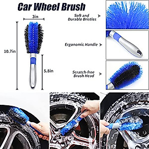 JAMIEWIN 25Pcs Car Detailing Brush Set, Car Detailing Kit, Auto Detailing Drill Brush Set Car Cleaning Tool Kit, Car Wash Brush for Interior,Exterior, Wheels, Dashboard