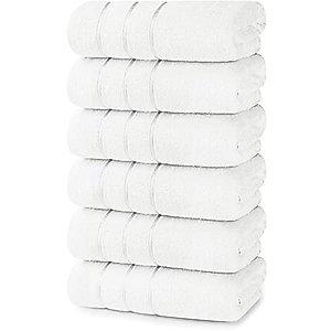 Utopia Towels - 6 Pack Viscose Hand Towels Set, (16 x 28 inches) 100% Ring Spun Cotton, Ultra Soft and Highly Absorbent 600GSM Towels for Bathroom, Gym, Shower, Hotel, and Spa (White)