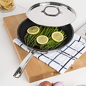 Viking 3-Ply Stainless Steel Nonstick Fry Pan, 10 Inch with Lid