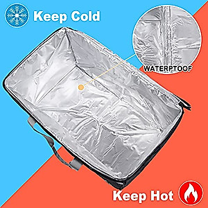 Himal Outdoors Insulated Food Delivery Bag, Pizza Delivery Bag | Premium Insulated Grocery Bag for HOT/COLD Food Delivery,Professional Catering transportation,23Wx15Hx14D inches.