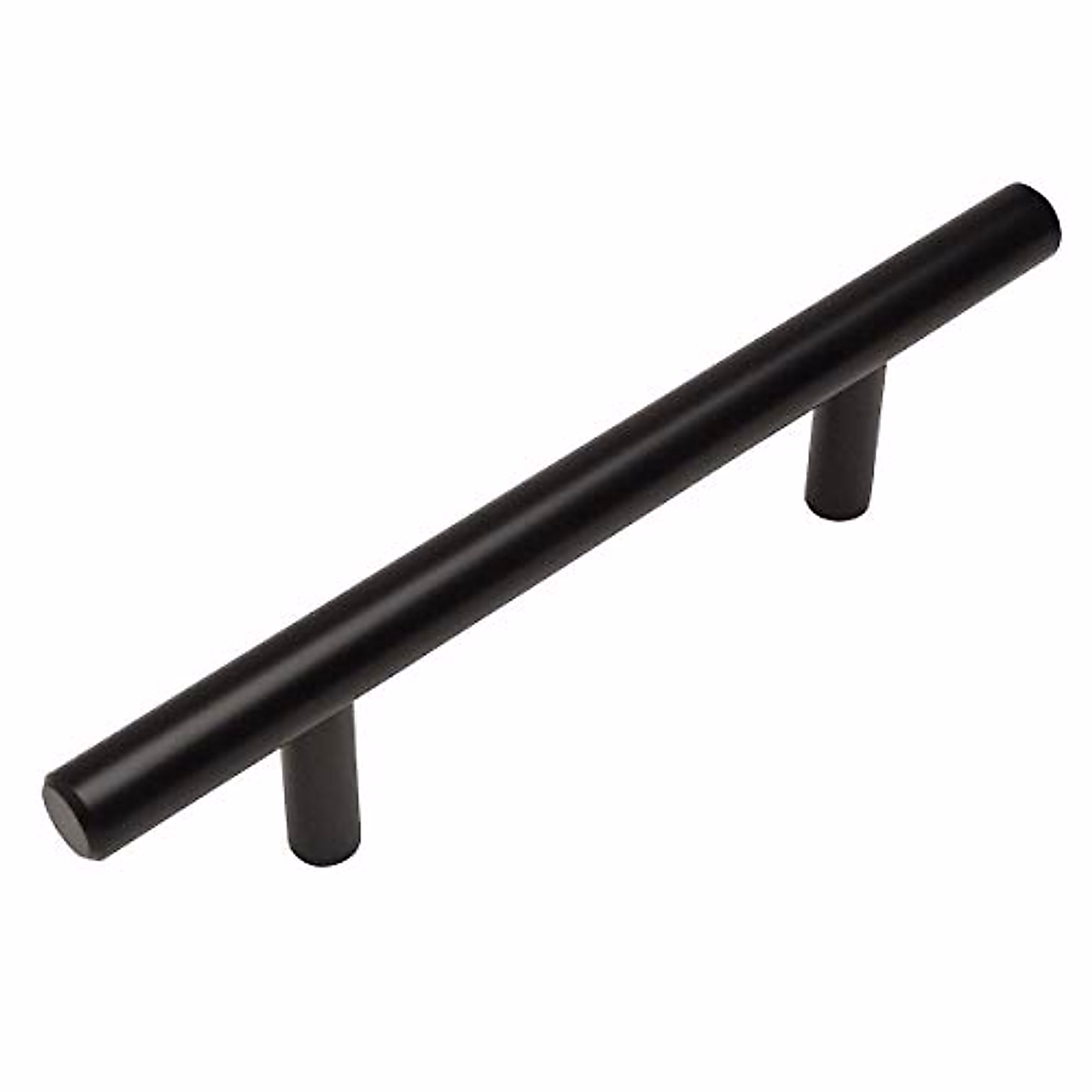 Cosmas 25 Pack 404-030FB Flat Black Solid Steel Construction 3/8 Inch Slim Line Euro Style Cabinet Hardware Bar Pull - 3" Inch (76mm) Hole Centers