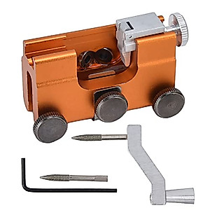 plplaaoo Chainsaw Sharpening Jig, Chainsaw Chain Sharpening Jig, Manual Chainsaw Sharpener Kit, Portable Hand Crank Chain Sharpener, for Lumberjack Garden Worker, for All Kinds of Chain Saws(Yellow)