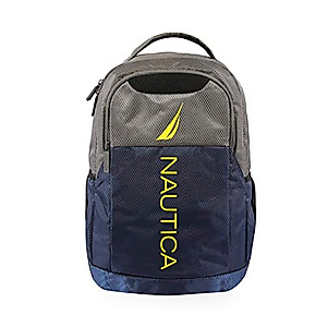 NAUTICA Armada Laptop Backpack, Grey/Navy, One Size