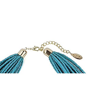 BOCAR Multi Layer Chunky Bib Statement Seed Beads Cluster Collar Necklace for Women Gift (NK-10351) (Teal)