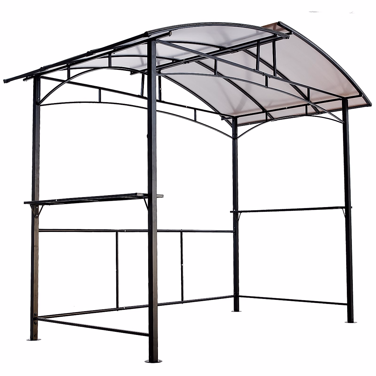 punwry Grill Gazebo 8x5ft,Outdoor Patio Canopy,BBQ shelter with Steel Hardtop and Side Shelves
