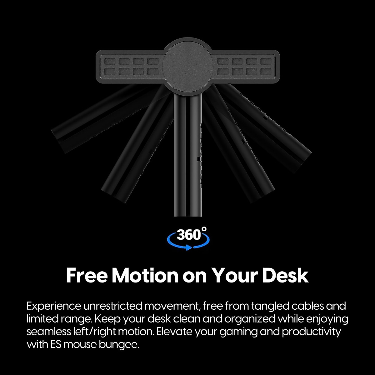 Pulsar Gaming Gears - Micro Bungee : Drag-Free Wired Mouse Support : Super Compact Size Keep Your Set up Clean - Attach it to Your Monitor (3 Bungees Pack)