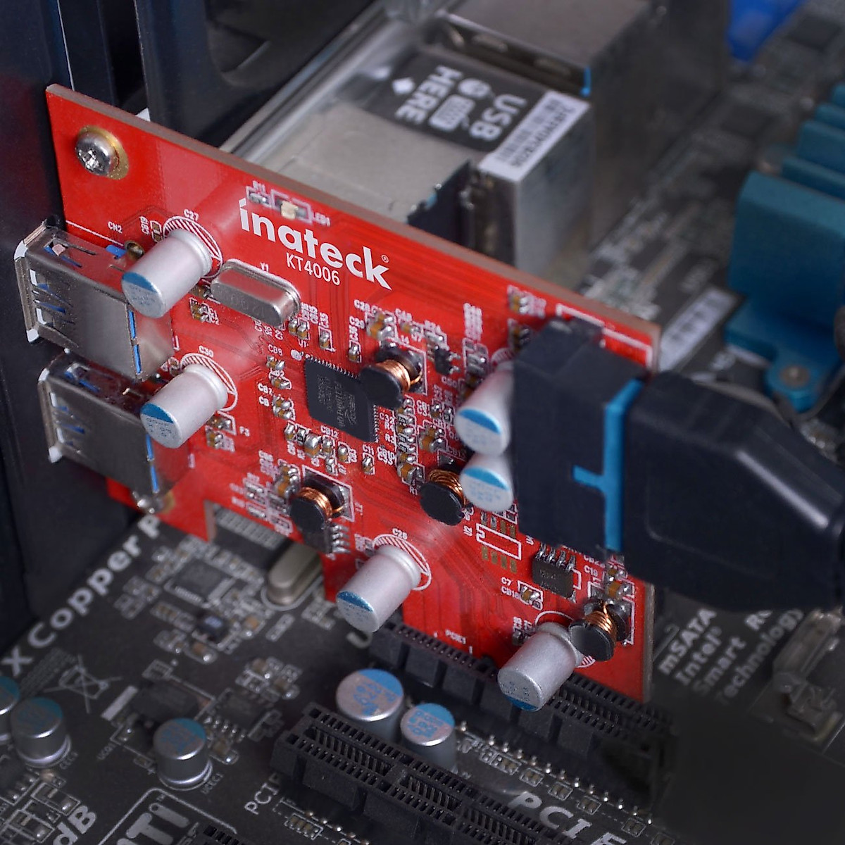 Inateck 2 Port PCIe USB 3.0 Card with Internal USB 3.0 20-Pin Connector - Expand Another Two USB 3.0 Ports, Compatible Mac Pro, No Additional Power Connection Needed