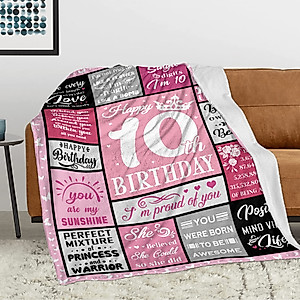 Hocgiwd Gifts for 10 Year Old Girl,10 Year Old Girl Birthday Gifts, 10 Year Old Girl Gift Ideas Blanket, Birthday Gifts for 10 Year Old Girls,10th Birthday Gifts for Girls Blanket 60x50in
