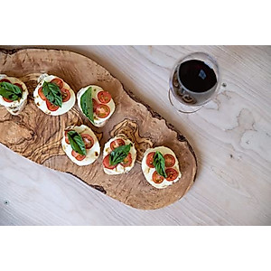 Thirteen Chefs Charcuterie Boards - Large, 20 x 10 Tramanto Olive Wooden Serving Platter for Cheese, Meat and Appetizers - Perfect Dinner Party Board - Kitchen Accessories