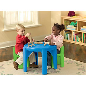 Little Tikes Bright 'n Bold Table & Chairs, Green/Blue, 24 x 24 x 18