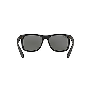 Ray-Ban RB4165 Justin Sunglasses + Vision Group Accessories Bundle for unisex-adult (Rubber Black/Grey Mirror Silver (622/6G),55)