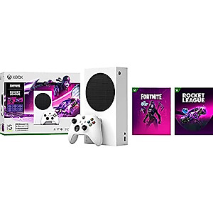 Microsoft Xbox Series S 512 GB SSD All-Digital Console, Wireless Controller, 1440p Gaming Resolution, Up to 120 FPS, HDR (High Dynamic Range), AMD FreeSync, Fortnite & Rocket League, HDMI Cable (Renewed)