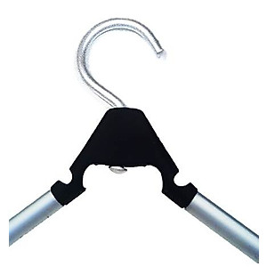 Boottique Travel Hanger, Car Hanger, Clothes Hanger- Foldable Hanger, Folding Hanger, Collapsible Hanger, Portable Hanger (Matte Silver & Black) (Set of 3)