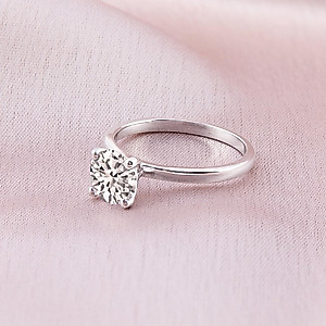 Friendly Diamonds 1 CT TW | IGI Certified Round Shape Lab Grown Diamond Engagement Ring | In 14K Or 18K in White, Yellow Or Rose Gold | Four Prong Solitaire Lab Diamond Ring | FG-VS1-VS2 Quality