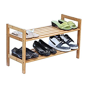 Oceanstar 2 Tier Bamboo Shoe Rack, Brown