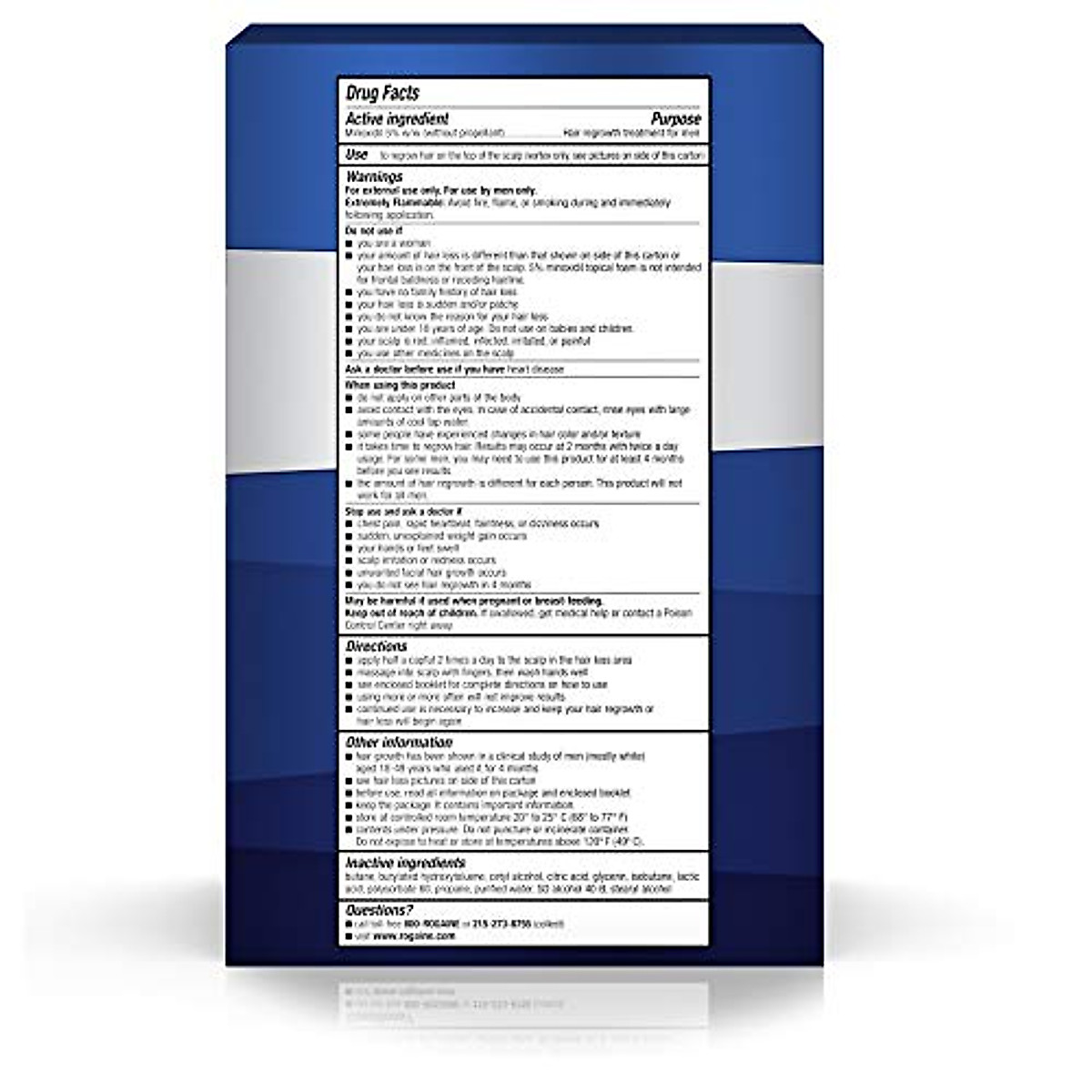 Men's Rogaine 5% Minoxidil Foam for Hair Loss and Hair Regrowth, Topical Treatment for Thinning Hair, 3-Month Supply