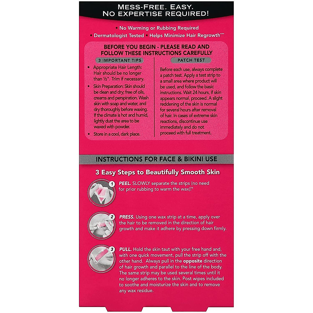 Nair Hair Remover Wax Ready- Strips 40 Count Face/Bikini by Nair