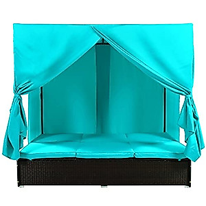 Outdoor Patio Wicker Sun Lounger with Cushions and Adjustable Seat for Swimming Pools, Patios, Shade and Comfortable Outdoor Recreation