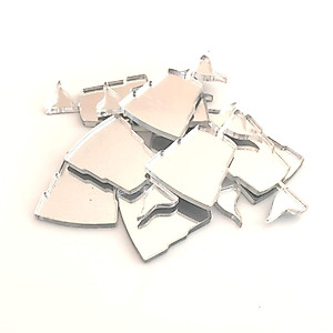 Super Cool Creations Sandcastle Shaped Crafting Mirrors, Set of 10, Many Colours, Shatterproof Acrylic, Bright Green, Pack of 10 x 3cm