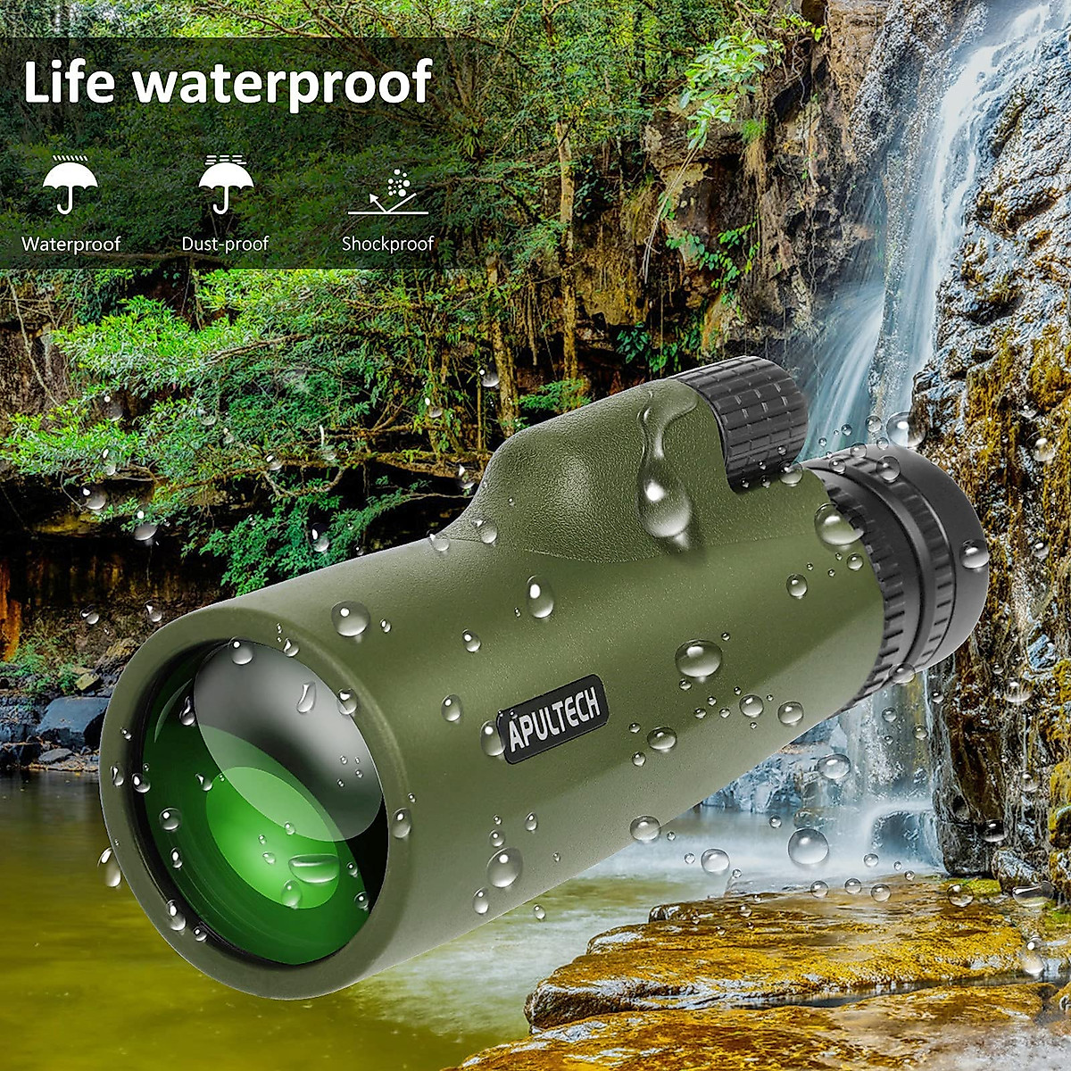 30x50 HD Monocular Telescope with Smartphone Adapter, Upgraded Tripod - High Power Zoom Monocular with Clear Low Light Vision for Star Watching - Lightweight Monocular for Bird Watching Hunting